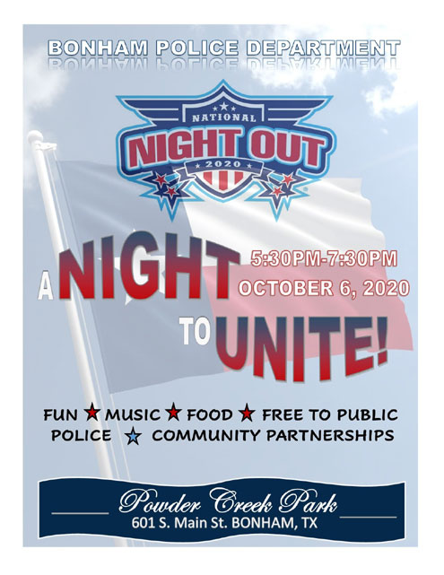 National Night Out in Bonham Oct. 6 - North Texas e-News